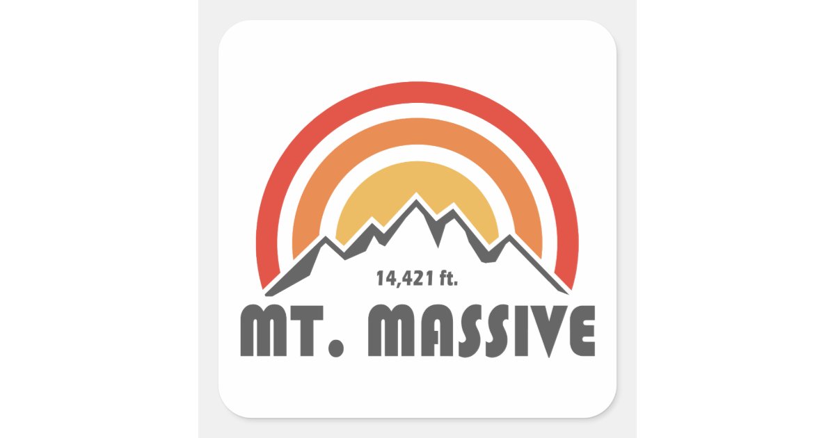 Mt. Massive Square Sticker | Zazzle