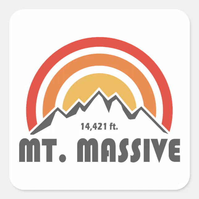 Mt. Massive Square Sticker | Zazzle