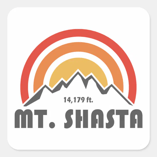 Mt. Shasta Square Sticker | Zazzle