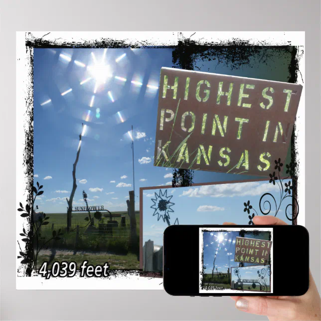 Mt. SUNFLOWER - HIGHEST POINT KANSAS POSTER | Zazzle