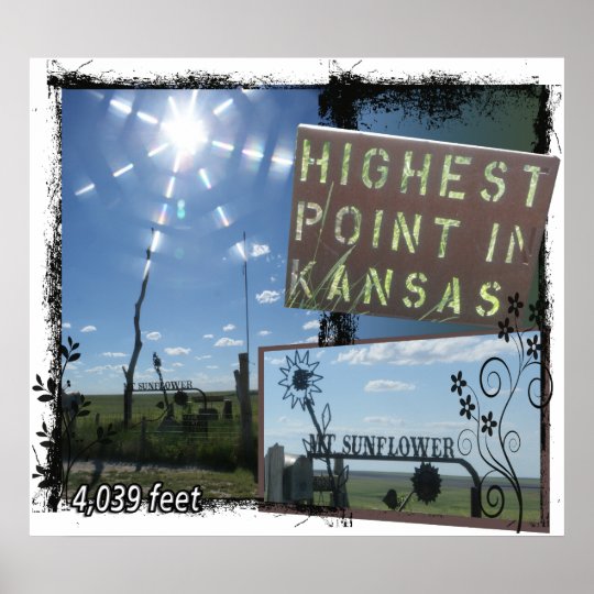 Mt. SUNFLOWER - HIGHEST POINT KANSAS POSTER | Zazzle.com