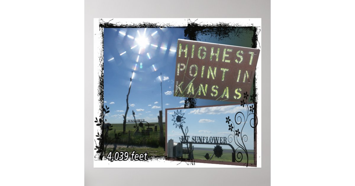 Mt. SUNFLOWER - HIGHEST POINT KANSAS POSTER | Zazzle
