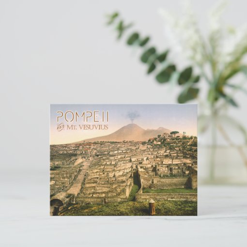 Mt. Vesuvius and the ruins of Pompeii in Italy Postcard | Zazzle