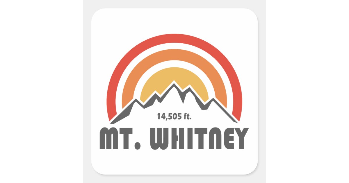 Mt. Whitney Square Sticker | Zazzle