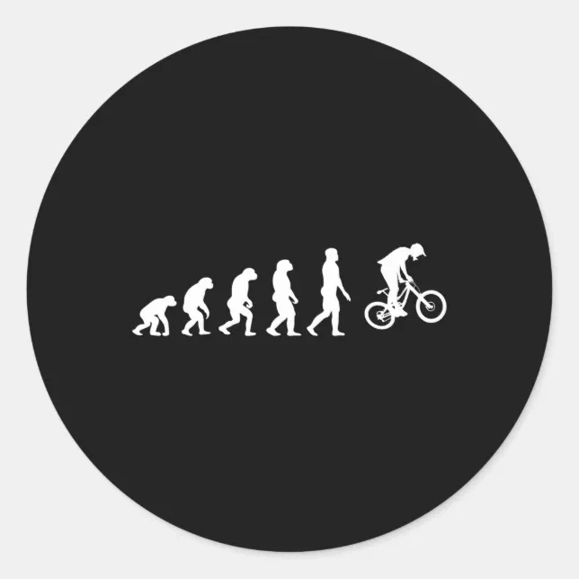 Mtb Mountain Bike Evolution Classic Round Sticker | Zazzle