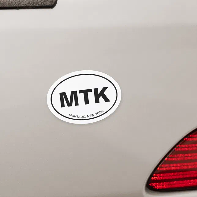 MTK Montauk Long Island New York Euro Oval Car Magnet | Zazzle