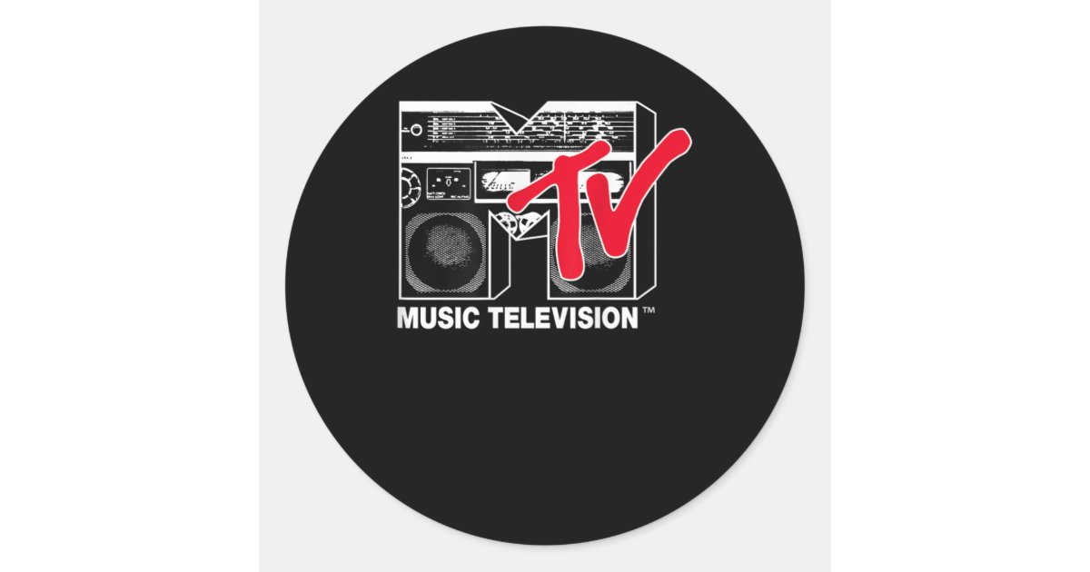 MTV Logo Red Boombox Graphic Classic Round Sticker | Zazzle MTV Logo Red Boombox Graphic Classic Round Sticker | Zazzle