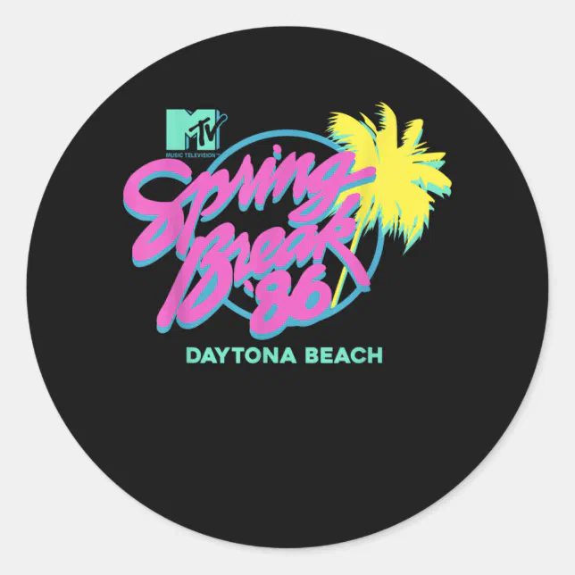 MTV Spring Break Daytona Beach Classic Round Sticker | Zazzle