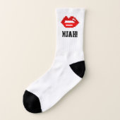 Muah! Funny lucky socks with red kissy lips | Zazzle