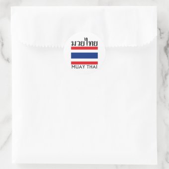 Muay Thai + Thailand Flag Classic Round Sticker | Zazzle