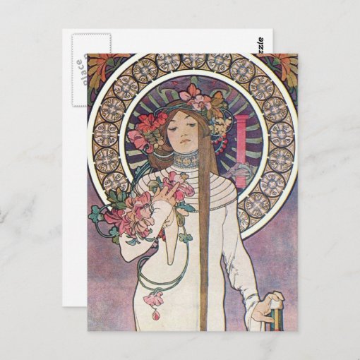 Mucha Goddess Postcard | Zazzle