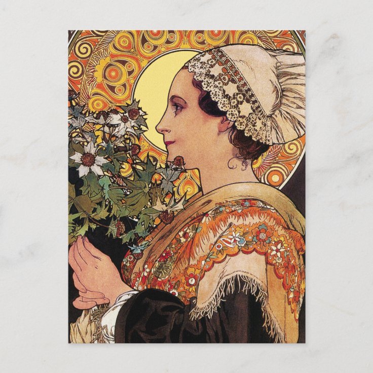 Mucha Postcard: Alphonse Mucha - Art Nouveau Postcard | Zazzle