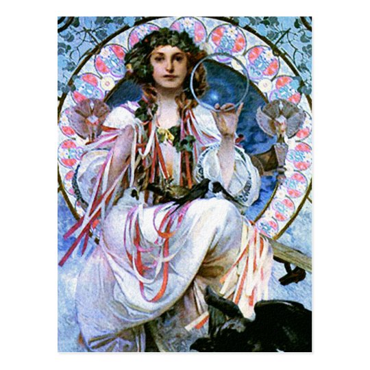 Mucha Postcard: Alphonse Mucha - Slavia Postcard | Zazzle.com