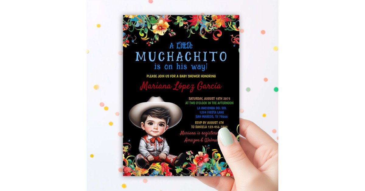 Muchachito Charro Baby Shower Invitation | Zazzle