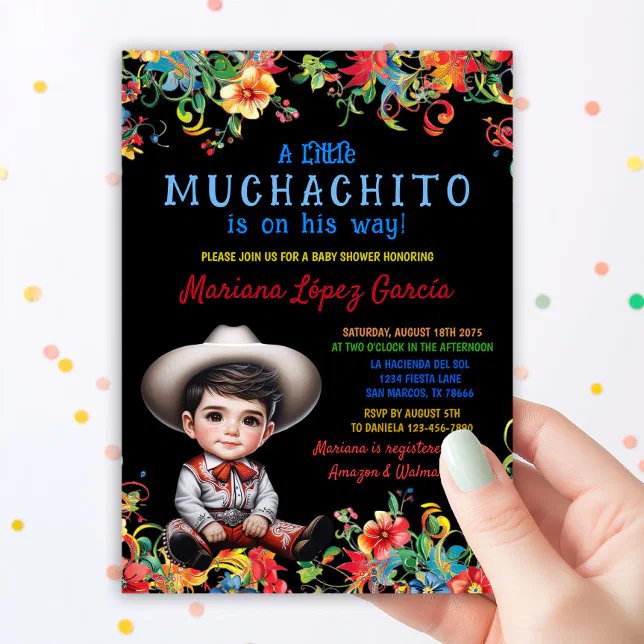 Muchachito Charro Baby Shower Invitation | Zazzle