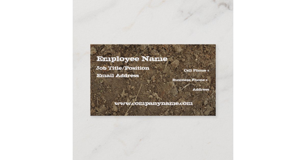 Mud Dirt Fill Business Card Template | Zazzle