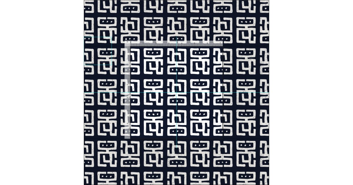 Mud Print Inspired Pattern | Black/White Fabric | Zazzle