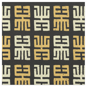 Mud Print Inspired Pattern | Black/White Fabric | Zazzle