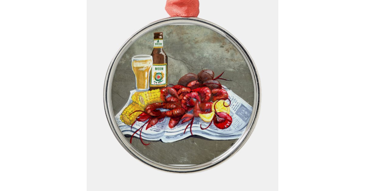 Mudbugs and Beer Ornament | Zazzle