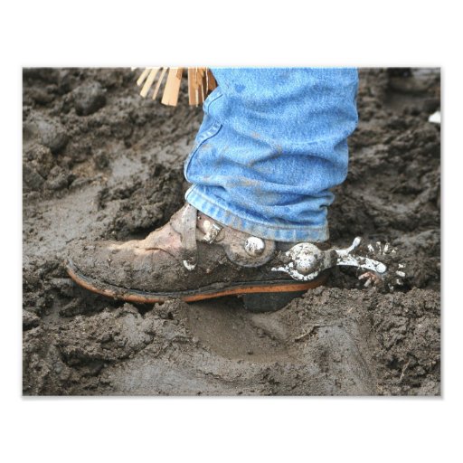 Muddy Cowboy Boot 11x14 Photo Print | Zazzle