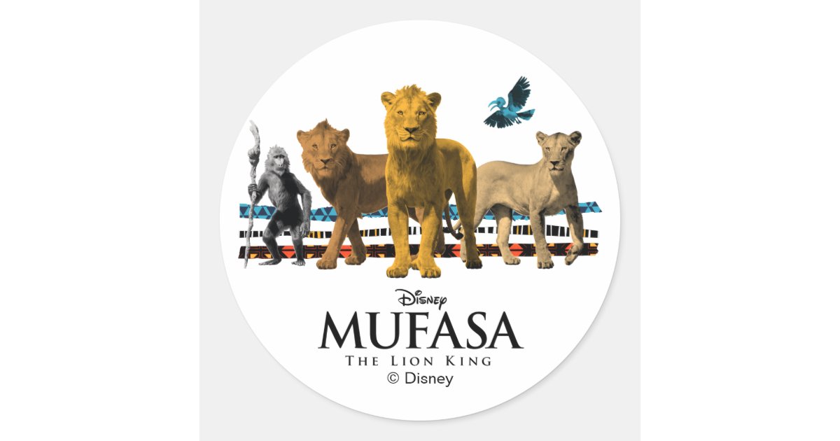 Mufasa Pride Lands Royal Family Classic Round Sticker | Zazzle