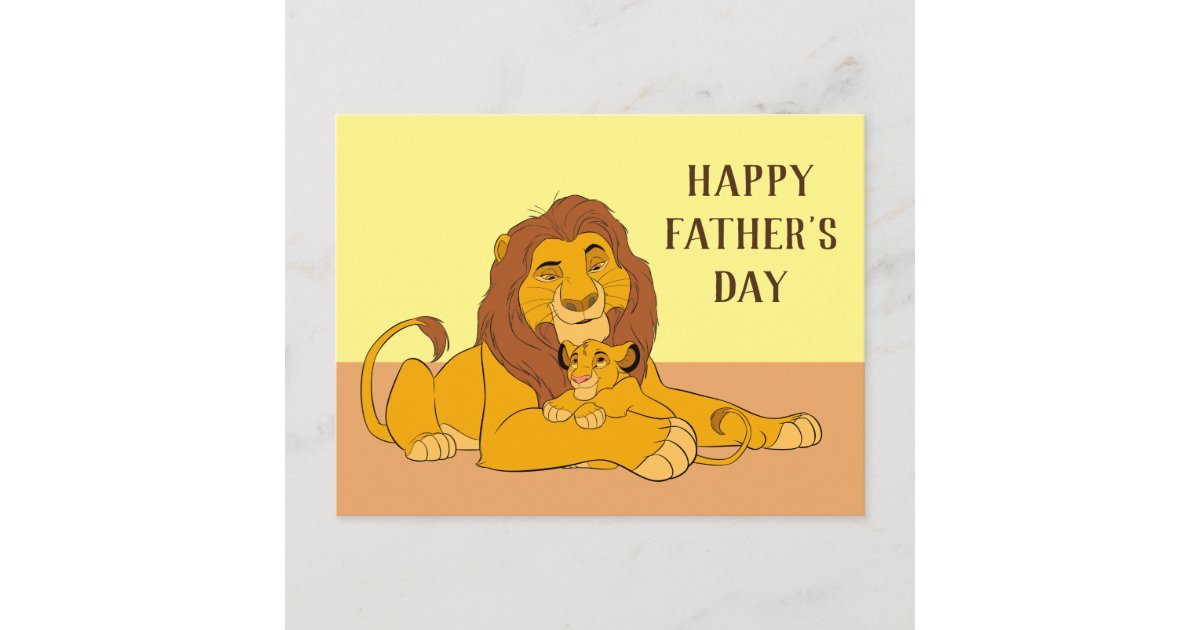 Mufasa & Simba Resting Postcard | Zazzle