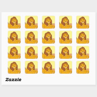Mufasa & Simba Resting Square Sticker | Zazzle