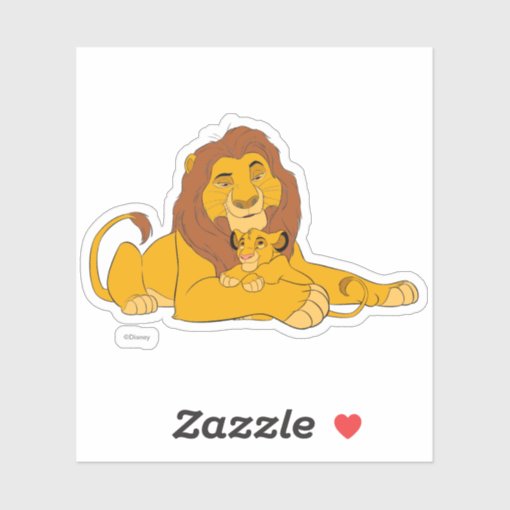 Mufasa & Simba Resting Sticker | Zazzle