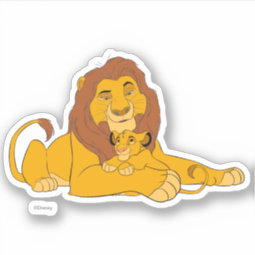 Mufasa & Simba Resting Sticker | Zazzle