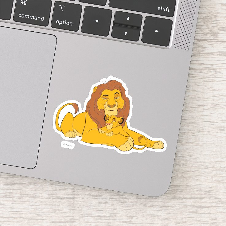 Mufasa & Simba Resting Sticker | Zazzle