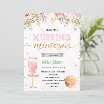 Muffins and Mimosas party invitation | Zazzle