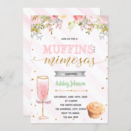 Muffins and Mimosas party invitation | Zazzle