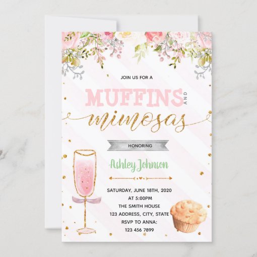 Muffins and Mimosas party invitation | Zazzle