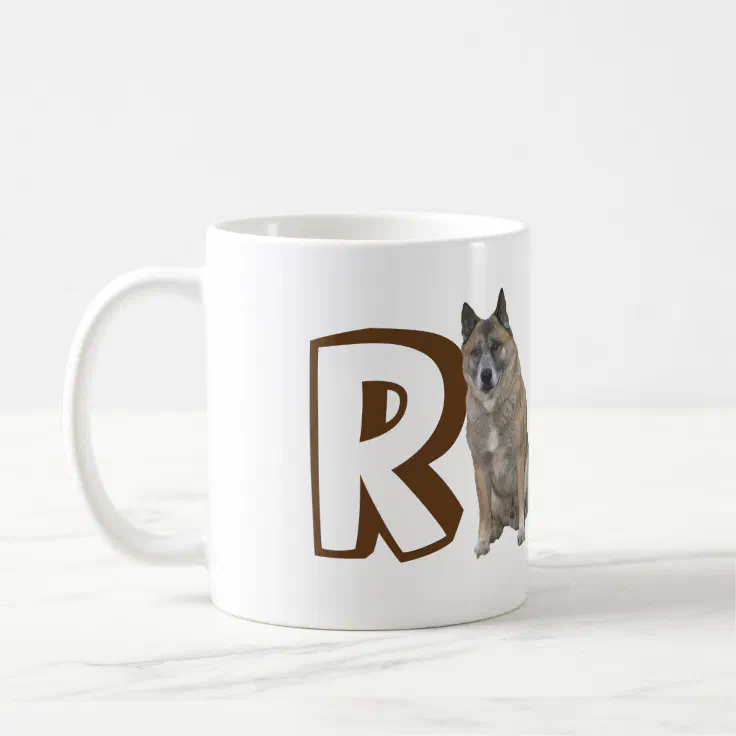 Mug - Letter R Large Dog and Name | Zazzle