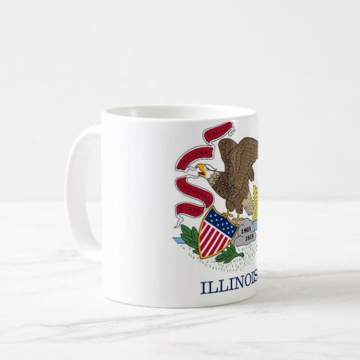 Mug with Flag of Illinois State - USA | Zazzle