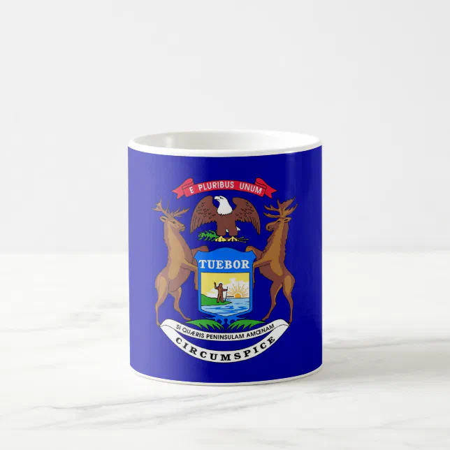 Mug with Flag of Michigan State - USA | Zazzle