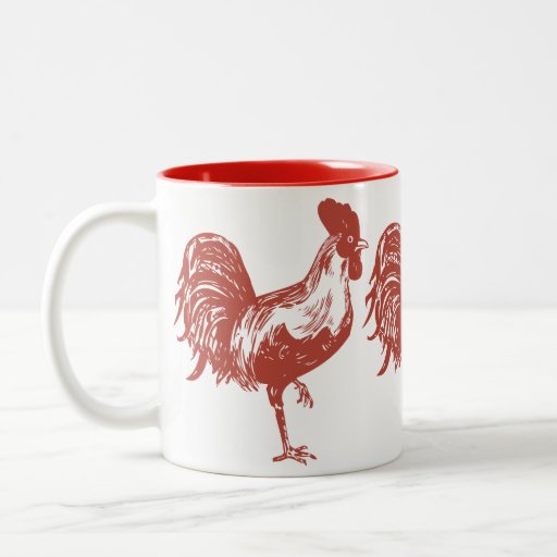 Mug with Red Rooster | Zazzle