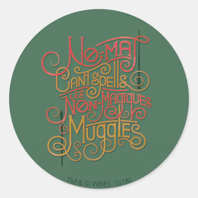 MUGGLE™ Localized Translations Graphic Classic Round Sticker | Zazzle