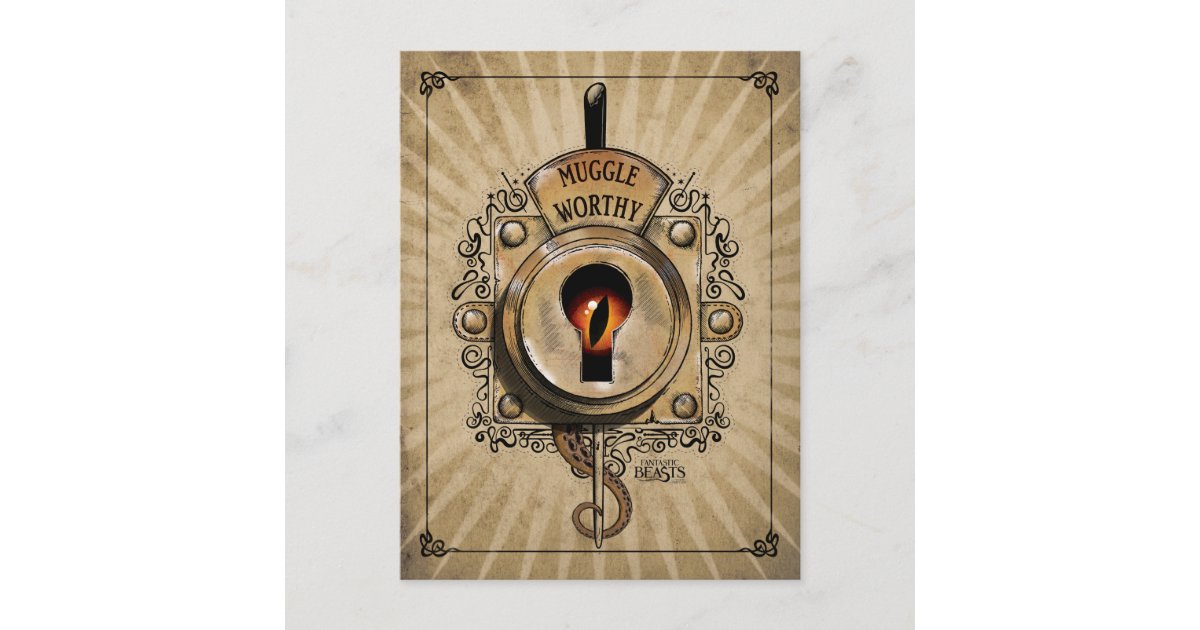 MUGGLE WORTHY™ Lock Postcard | Zazzle