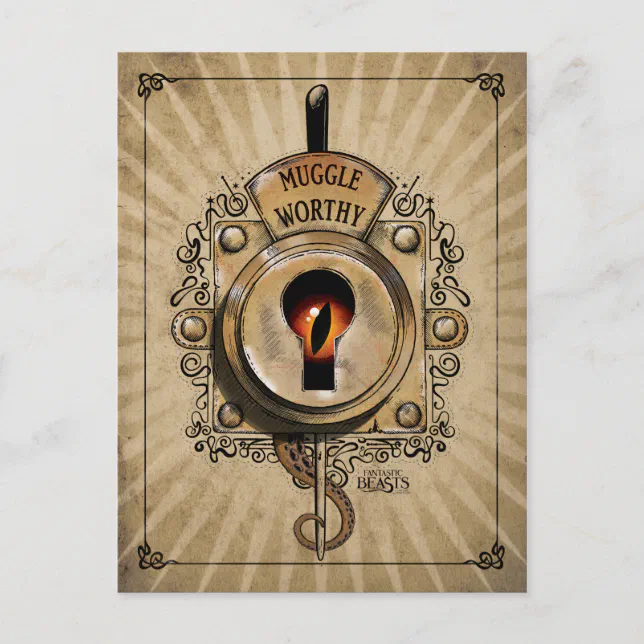 MUGGLE WORTHY™ Lock Postcard | Zazzle