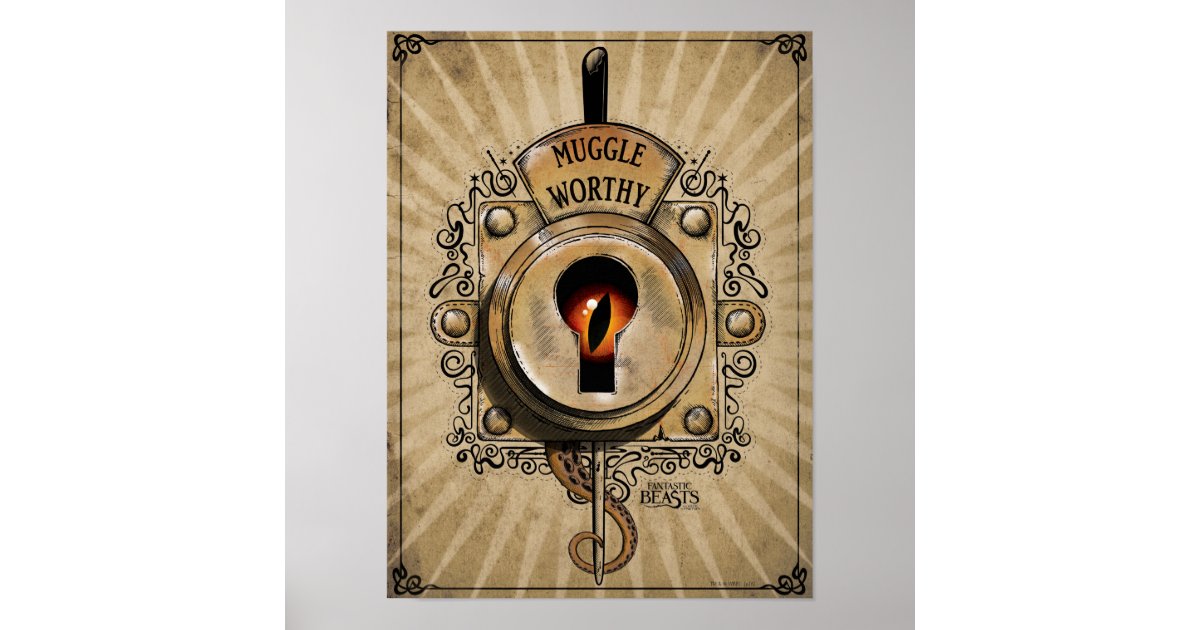 MUGGLE WORTHY™ Lock Poster | Zazzle