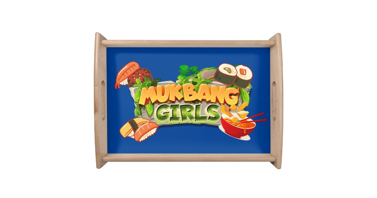 Mukbang Girls Logo Serving Tray | Zazzle