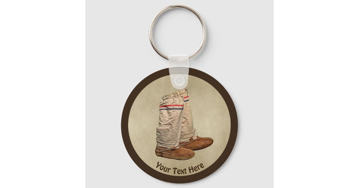 Mukluks On Old Paper Keychain | Zazzle