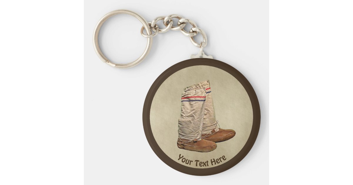 Mukluks On Old Paper Keychain | Zazzle