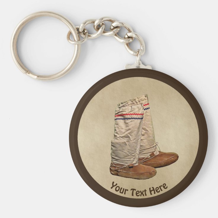 Mukluks On Old Paper Keychain | Zazzle