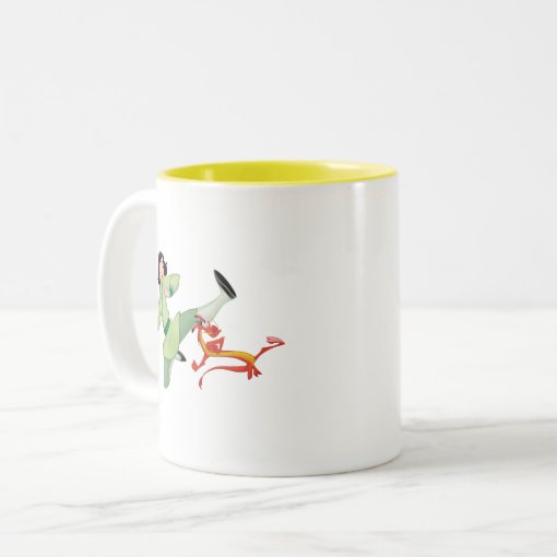 Mulan and Mushu Kicking Two-Tone Coffee Mug | Zazzle