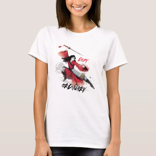 Mulan "Defy Ordinary" Watercolor T-Shirt | Zazzle