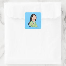 Mulan Headshot Square Sticker | Zazzle