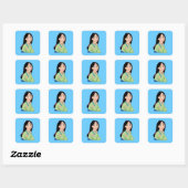 Mulan Headshot Square Sticker | Zazzle