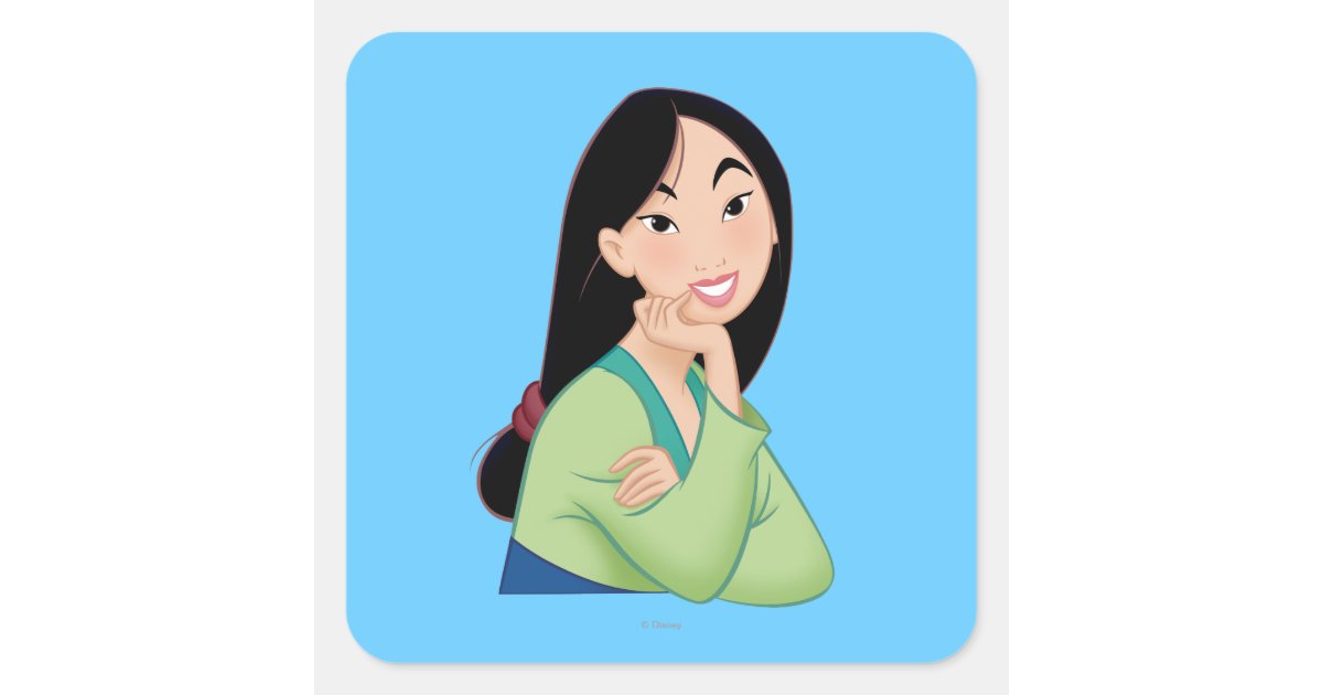 Mulan Headshot Square Sticker | Zazzle